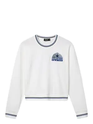 Junk Food Clothing Dallas Cowboys Cropped Rib Fleece - White