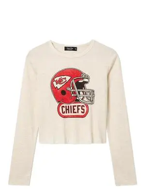 Junk Food Clothing Kansas City Chiefs Helmet Crop Thermal - Birch