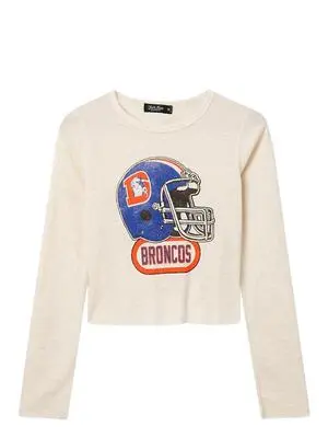Junk Food Clothing Denver Broncos Helmet Crop Thermal - Birch