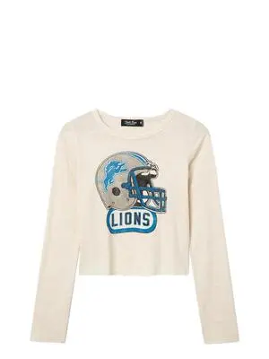 Junk Food Clothing Detroit Lions Helmet Crop Thermal - Birch