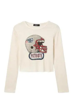 Junk Food Clothing New England Patriots Helmet Crop Thermal - Birch