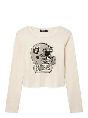 Junk Food Clothing Las Vegas Raiders Helmet Crop Thermal - Birch