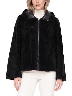 Gorski Reversible Shearling Lamb Parka - Black