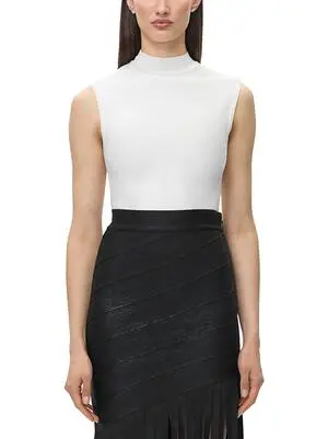 Herve Leger The Janet Turtleneck Knit Top - Alabaster