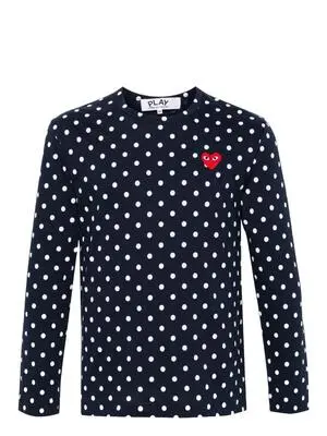 Play Comme Des Garcon Polka Dot Long Sleeve T-shirt - Black