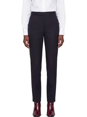 Max Mara Acino Slim Fit Stretch Wool Trousers - Black