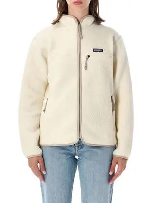 Patagonia Retro High-neck Zip-up Fleece Jacket - Beige