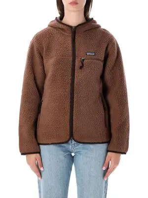 Patagonia Retro Hooded Fleece Jacket - Brown