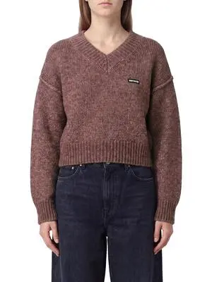 ROTATE BY BIRGER CHRISTENSEN V-neck Cropped Sweater - Brown