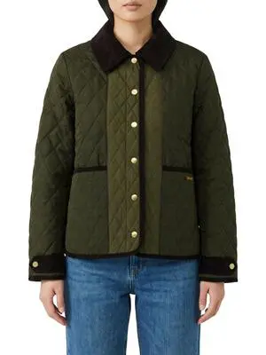 Barbour Quilted Waxed Cotton Shirt Jacket - Green