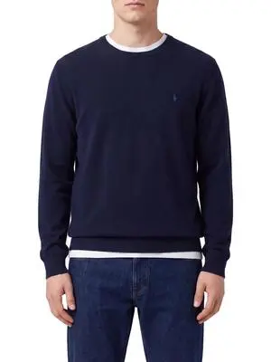 POLO RALPH LAUREN Polo Ralph Lauren Crewneck Cotton Jumper With Contrast Pony Logo Embroidery