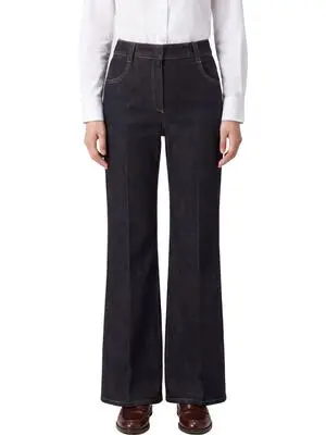 Brunello Cucinelli Mid-rise Flared Cotton Denim Jeans - Blue