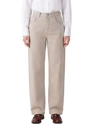 Brunello Cucinelli Mid-rise Straight Jeans With Monili Embellishment - Beige