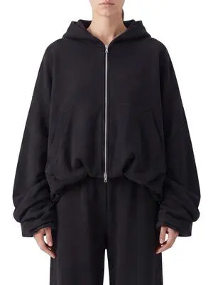 Dries Van Noten Dries Van Noten Oversized Zip-Up Hoodie With Balloon Sleeves Black