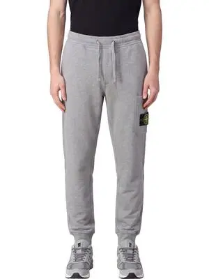 Stone Island Cotton Cargo Jogging Trousers With Compass Logo Patch - Grey