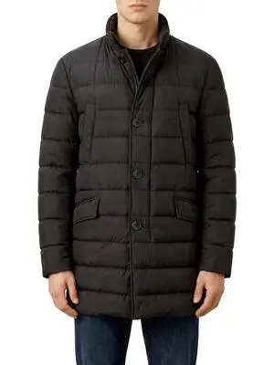 Herno Herno Long Quilted Nylon Puffer Coat With High Neck And Button Closure Black