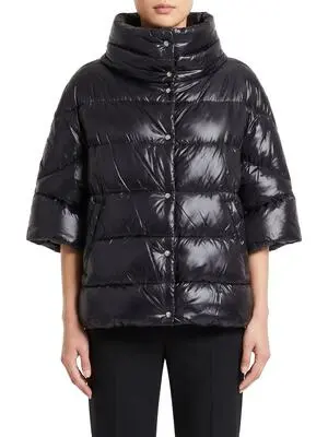 Herno Herno Water-Repellent Nylon Puffer Gilet With Short Sleeves And Funnel Neck Black