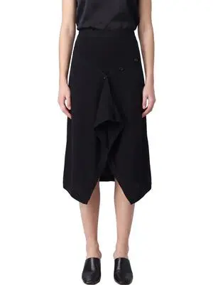 LEMAIRE Lemaire High-Waisted Asymmetrical Midi Skirt In Wool-Blend Knit