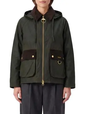 BARBOUR Barbour Waxed Cotton Jacket With Hood And Velvet Collar