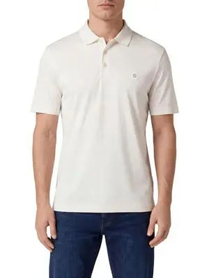BOSS Cotton Polo Shirt With Ribbed Collar And Applied Logo - White