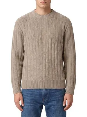BOSS Long-sleeved Cotton Crewneck Jumper - Beige