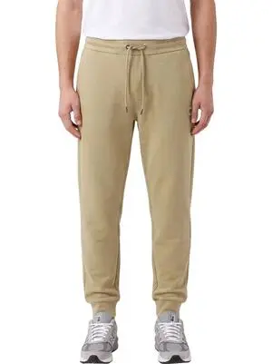 BOSS Cotton Blend Jogging Trousers With Drawstring And Elasticated Cuffs - Beige