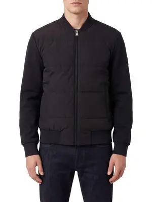 BOSS BOSS Quilted Cotton Blend Bomber Jacket Black