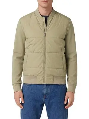 BOSS BOSS Quilted Cotton Blend Bomber Jacket Green