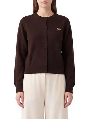 Maison Kitsuné Embroidered Cardigan - Brown