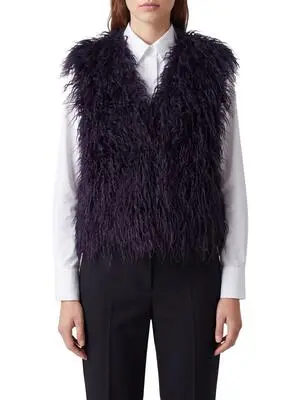 FORTE_FORTE Forte Forte Faux Fur V-Neck Waistcoat