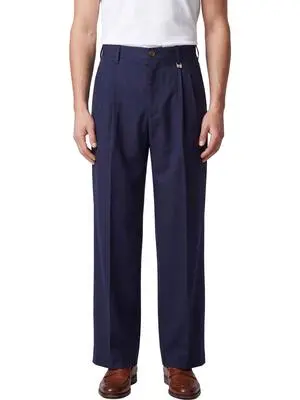 VIVIENNE WESTWOOD Tailored Wide-leg Wool Trousers - Navy