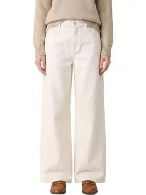 Max Mara High-waisted Wide-leg Jeans In Stretch Cotton Denim - White