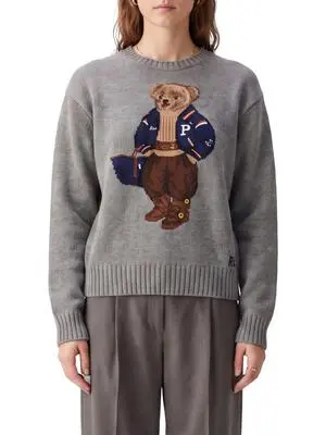 Polo Ralph Lauren Crew Neck Sweater With Graphic Detail - Grey