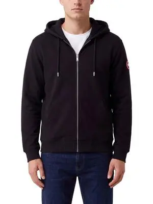 Canada Goose Cotton Zip-up Hoodie With Logo - Black