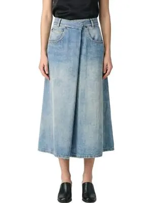 MAISON MARGIELA Maison Margiela High-Waisted A-Line Denim Midi Skirt
