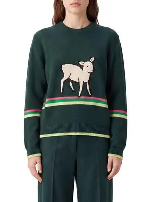 JW Anderson Graphic Print Crewneck Jumper - Green