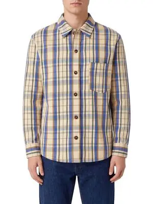 A.p.c. Long-sleeved Check Pattern Cotton Shirt - Yellow