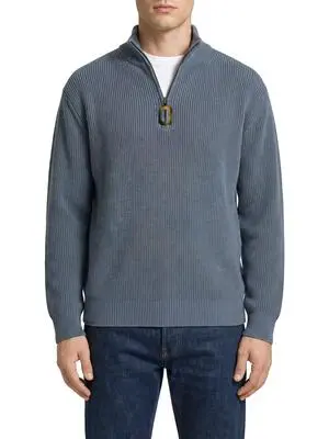 JW Anderson JW Anderson High-Neck Half-Zip Wool Blend Jumper Blue