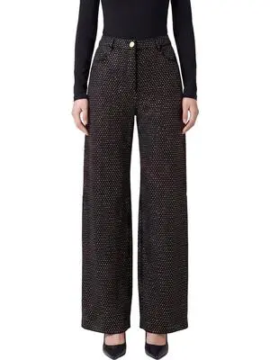 Elisabetta Franchi Elisabetta Franchi High-Waist Baggy Jeans With Rhinestone Embellishments Black