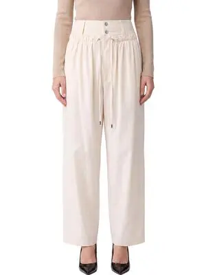 Isabel Marant Étoile Isabel Marant High-Waisted Wide-Leg Trousers With Drawstring Ecru