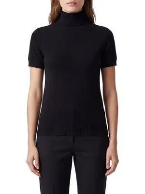 ALLUDE Ribbed Turtleneck Sweater - Black