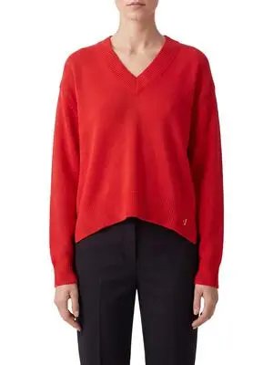 ANINE BING 100% Cashmere V-neck Jumper - Red