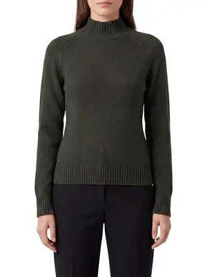 ALLUDE Allude Ribbed High Neck Sweater Green