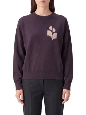 Isabel Marant Étoile Isabel Marant Etoile Jacquard Logo Cotton And Wool Crewneck Jumper Cocoa