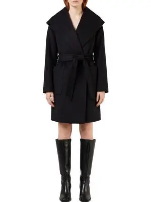 Max Mara Wool Robe Coat - Black