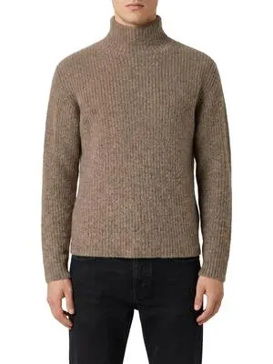 ROBERTO COLLINA Ribbed Wool And Baby Alpaca Blend Turtleneck Jumper - Camel