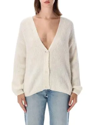American Vintage American Vintage Alpaca And Wool Blend V-Neck Cardigan White