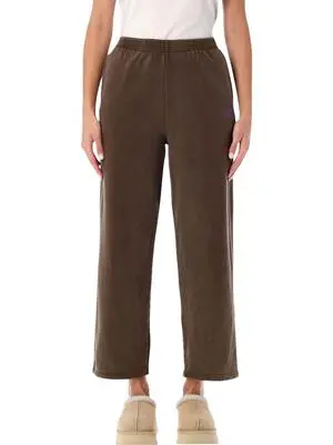 American Vintage Straight-leg Cotton Jogging Trousers With Elastic Waist And Drawstring - Brown