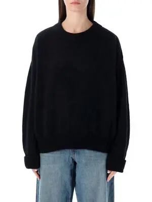 American Vintage Relaxed Fit Wool And Alpaca Blend Crewneck Jumper - Black