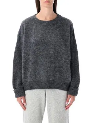 American Vintage Relaxed Fit Wool And Alpaca Blend Crewneck Jumper - Charcoal